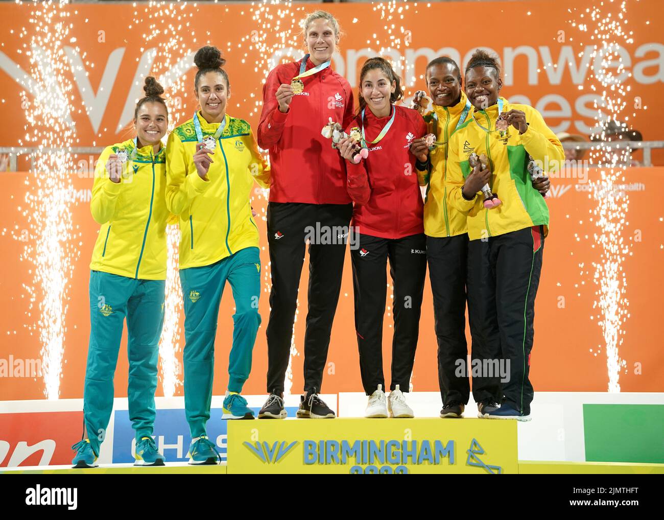 Silver medalists Australia's Mariafe Artacho del Solar and Taliqua Clancy, Gold medalists Canada ...