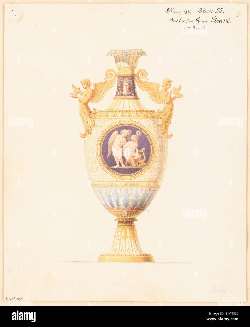 Strack Heinrich (1841-1912), porcelain vase. Monthly competition March ...
