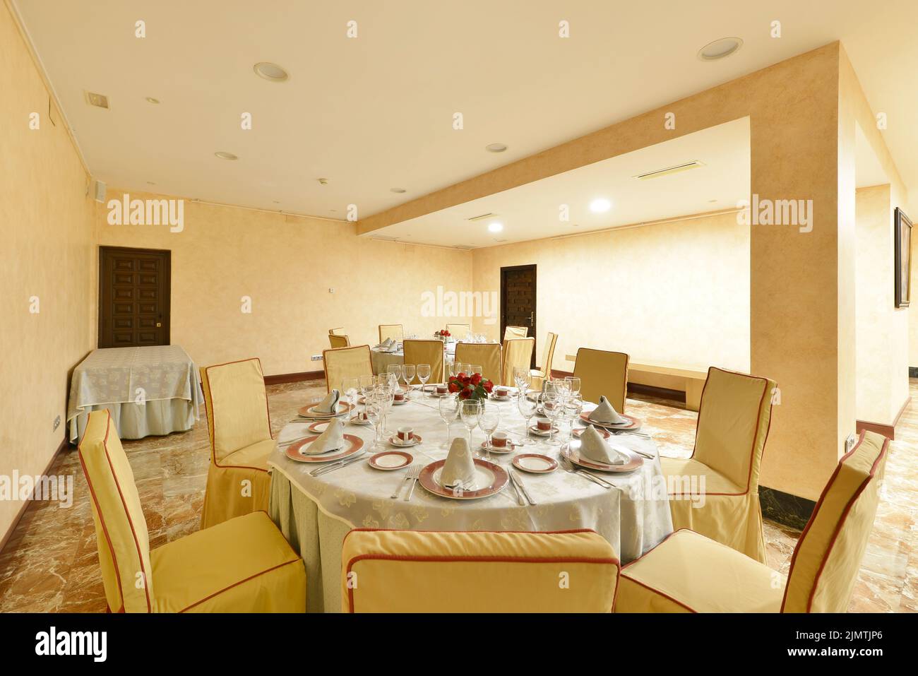 Food and drink table chair tablecloth hi-res stock photography and ...