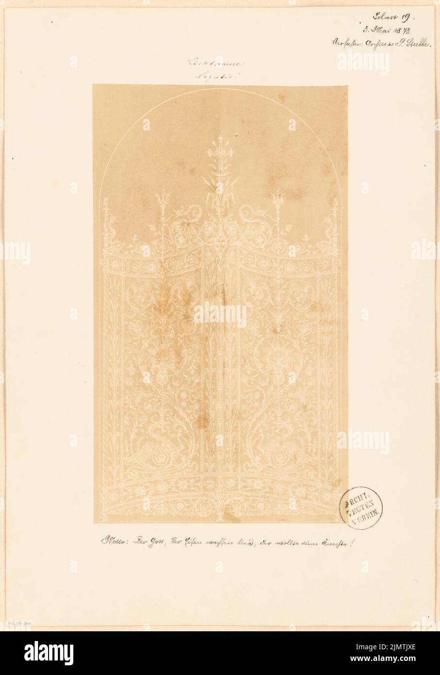 Stubbe Paul (1849-1874), wrought-iron gate. Monthly competition May ...