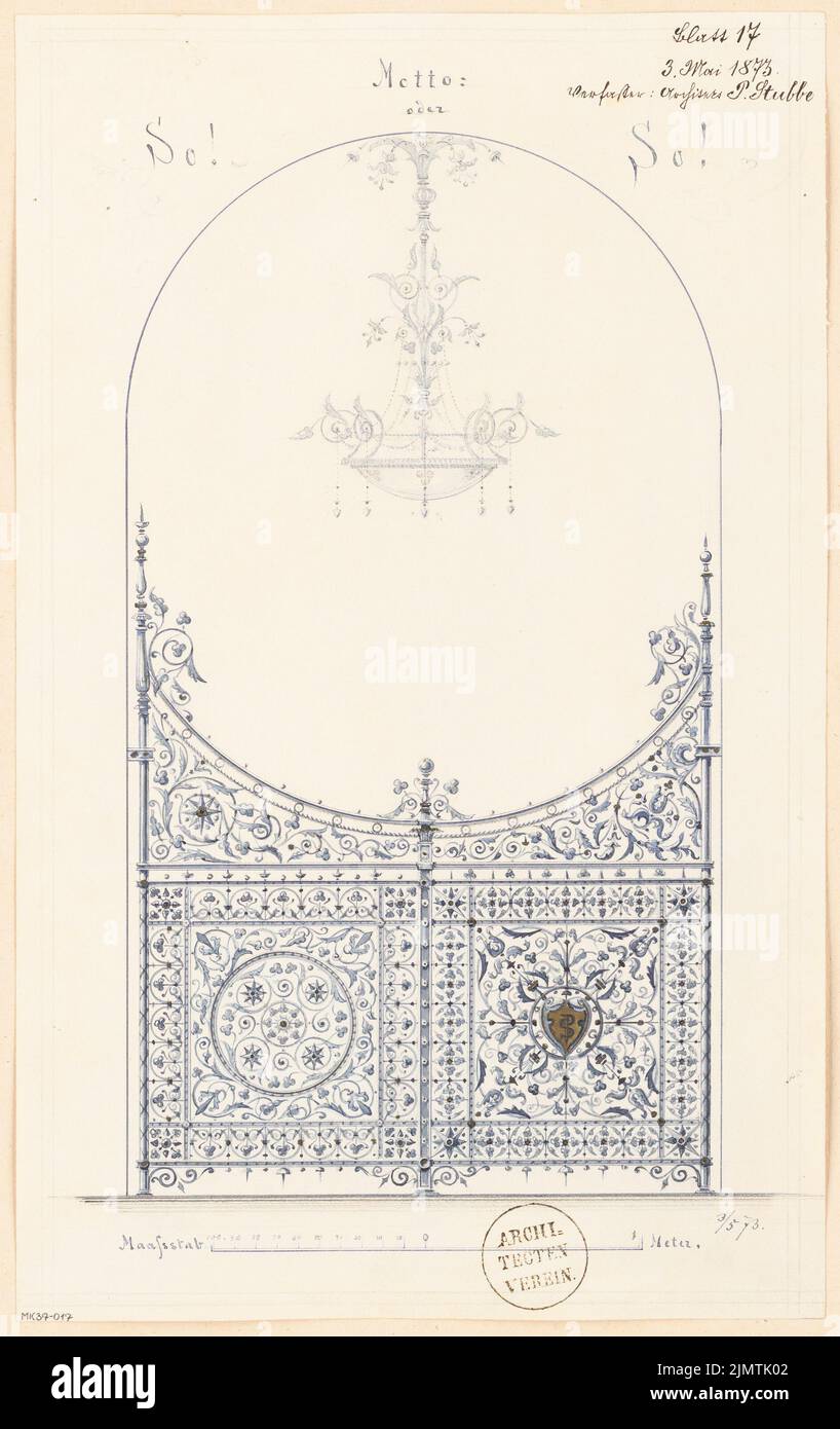 Stubbe Paul (1849-1874), wrought-iron gate. Monthly competition May ...