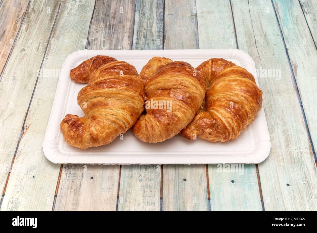 Croissant a piece of bakery of French origin created in Paris where ...
