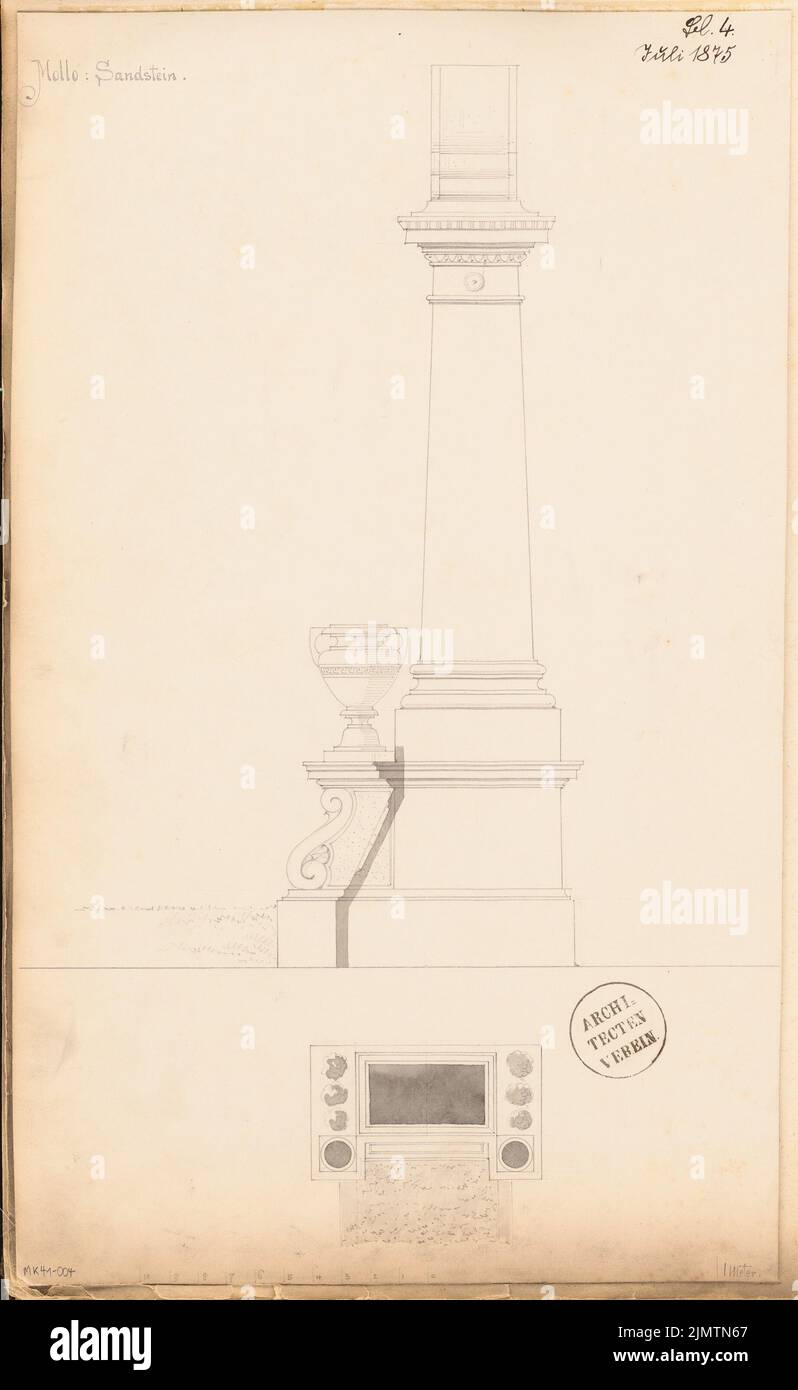 Unknown architect, grave monument. Monthly competition in July 1875 (07 ...