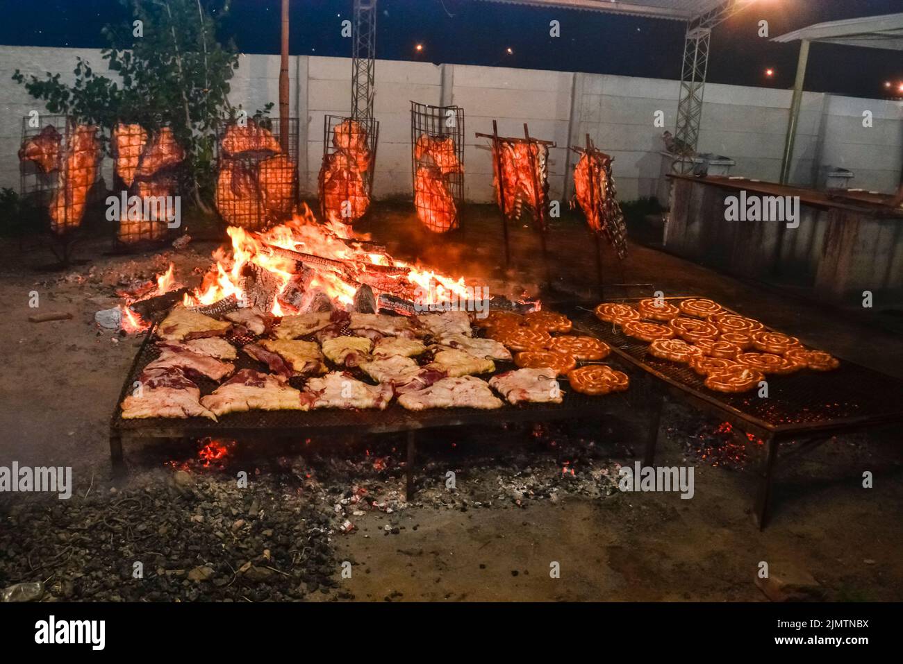 Roasted Crispy Ribs, traditional Argentinian barbecue Stock Photo - Alamy