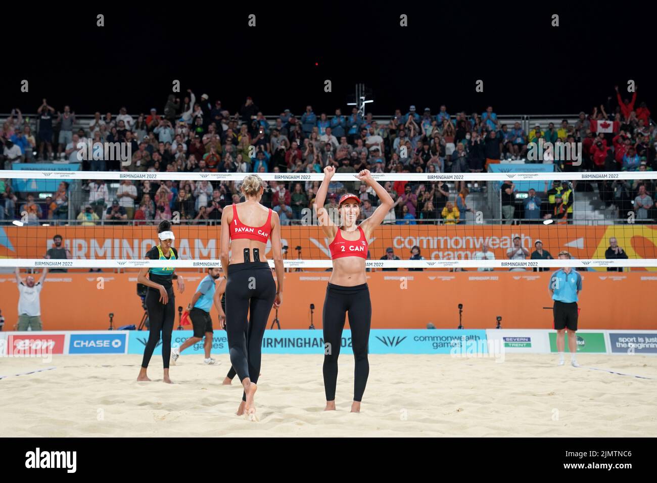 Canada's Melissa Humana-Paredes and Sarah Pavan celebrate their victory ...