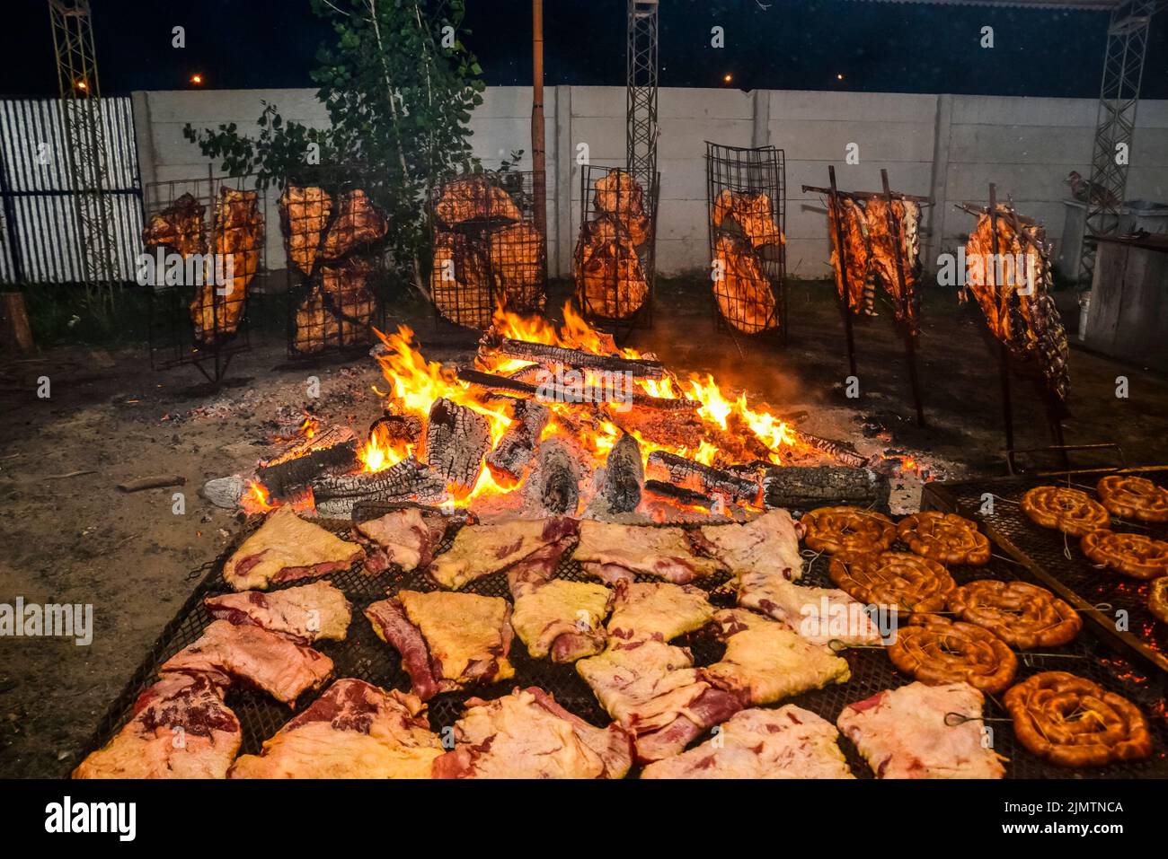 Roasted Crispy Ribs, traditional Argentinian barbecue Stock Photo - Alamy