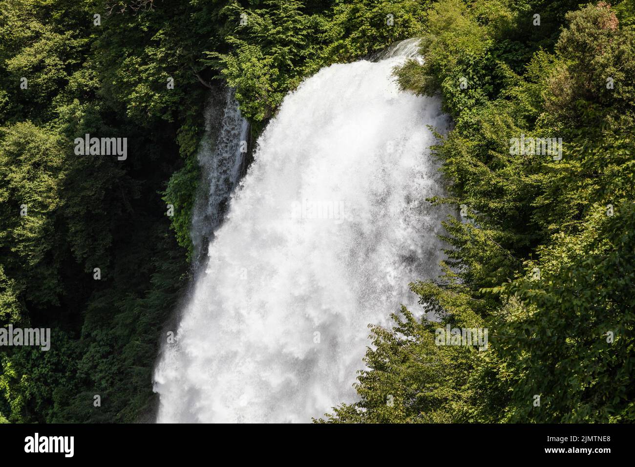 Marmore waterfall in Umbria region, Italy. Amazing cascade splashing ...