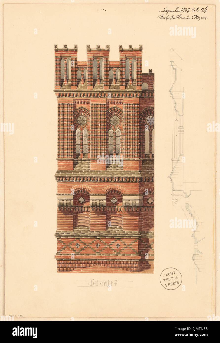 Otzen Johannes (1839-1911), water tower. Monthly competition December ...