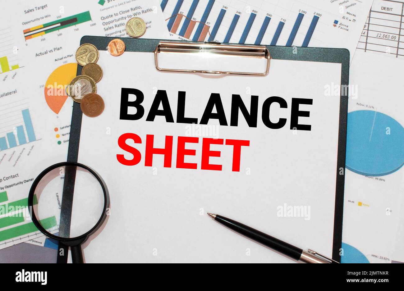 Writing text showing BALANCE SHEET. Writing text BALANCE SHEET on white ...