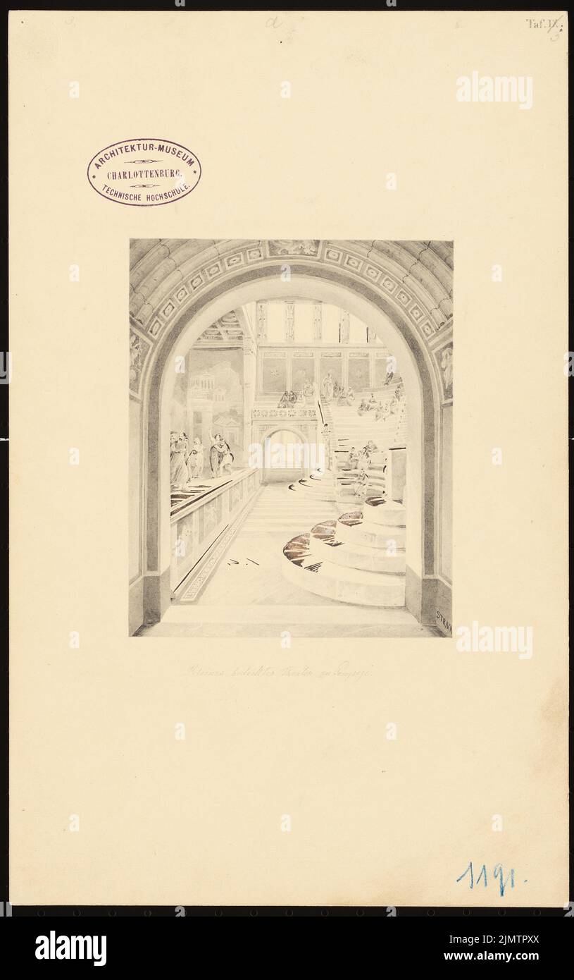 Johann heinrich strack 1805 1880 kleines gedecktes theater hi-res stock ...