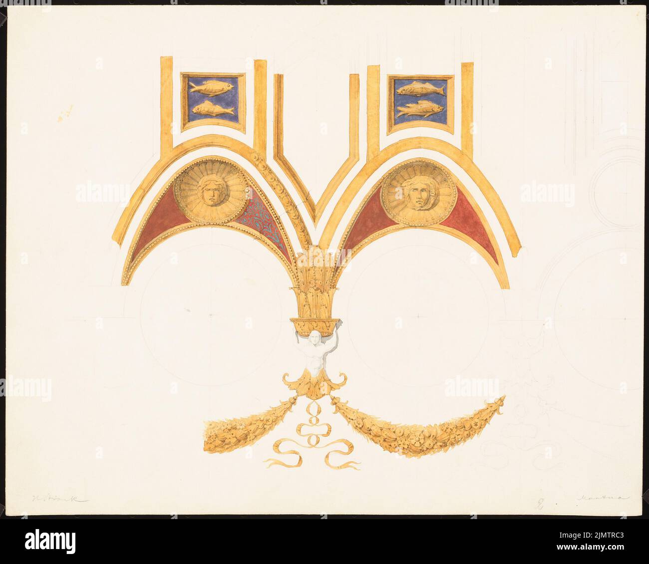 Strack Heinrich (1841-1912), ceiling fields in Mantua (without date ...