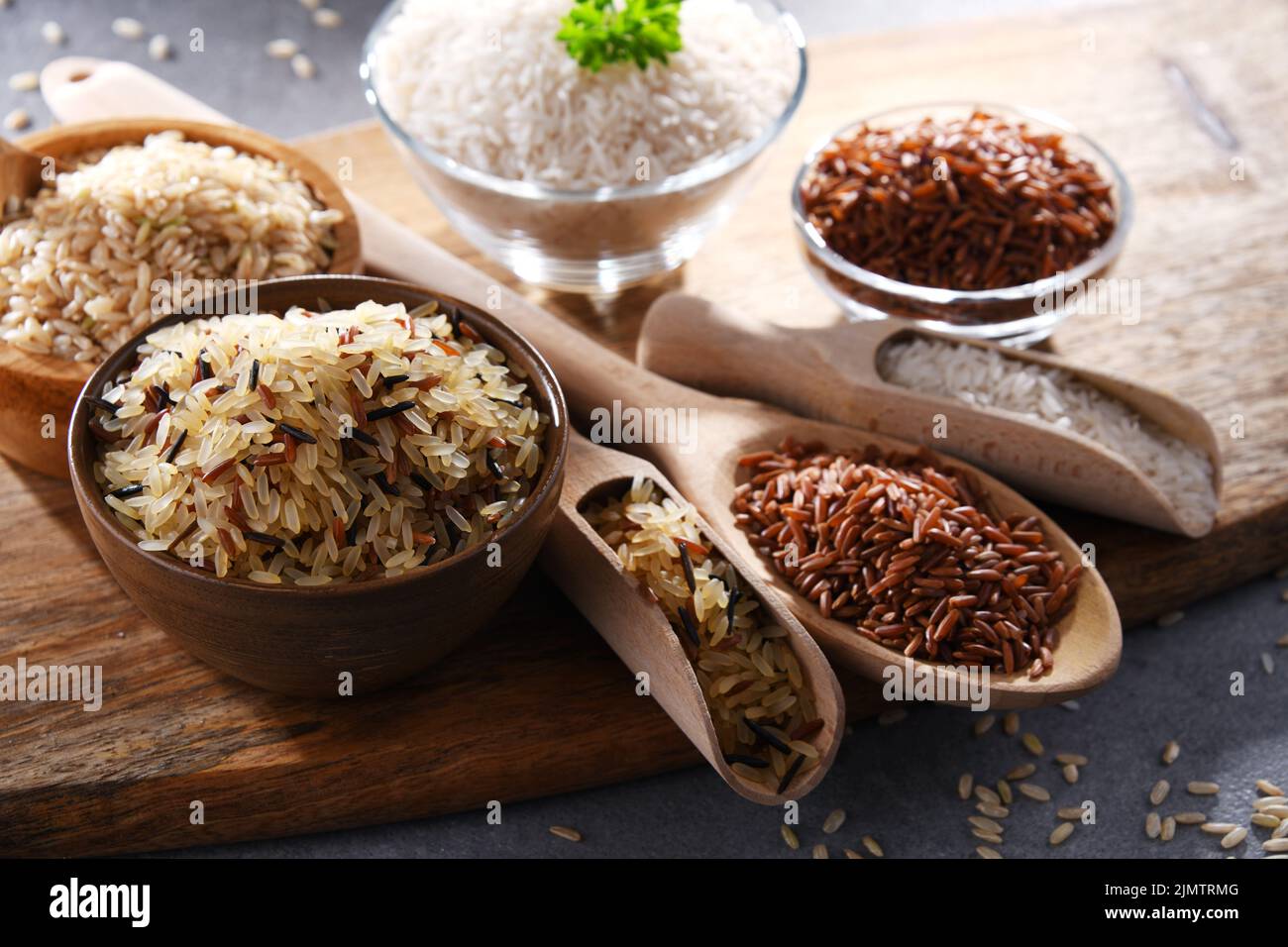Composition with different sorts of rice including basmati and red rice ...