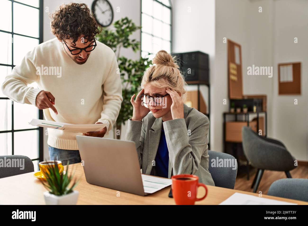 Businesswoman overworked and stressed of her boss at the office Stock ...