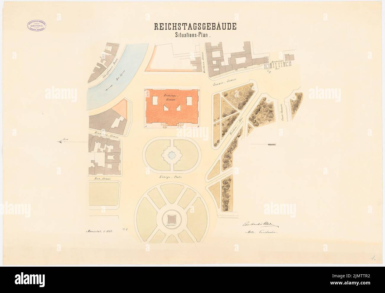 Uhde Constantin (1836-1905), Reichstag, Berlin. First competition (1872 ...