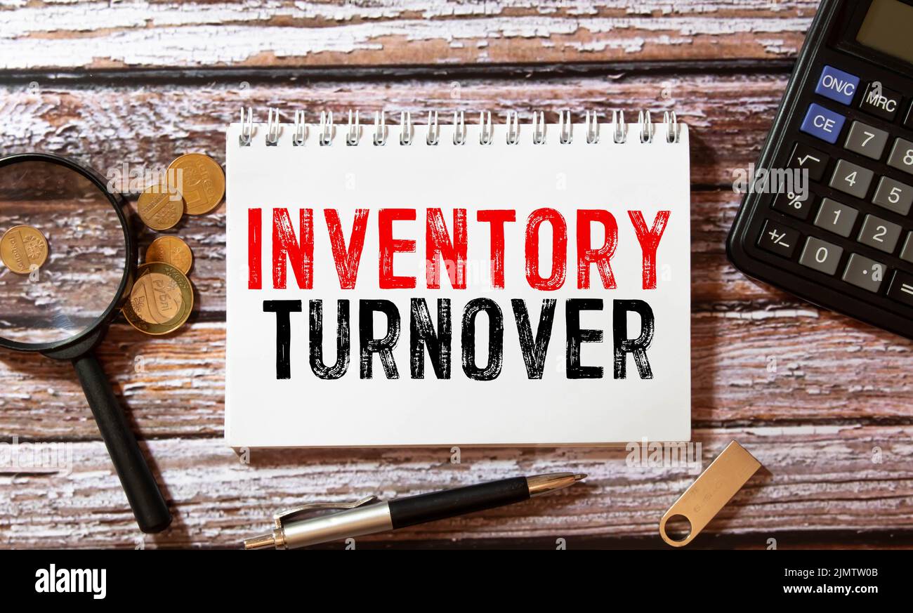 Business Concept: Close-up the Inventory Turnover button on the ...