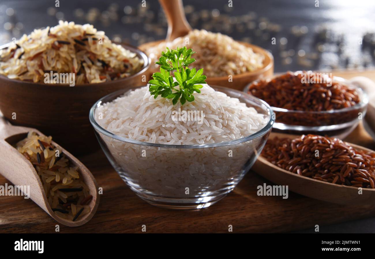 Composition with different sorts of rice including basmati and red rice ...