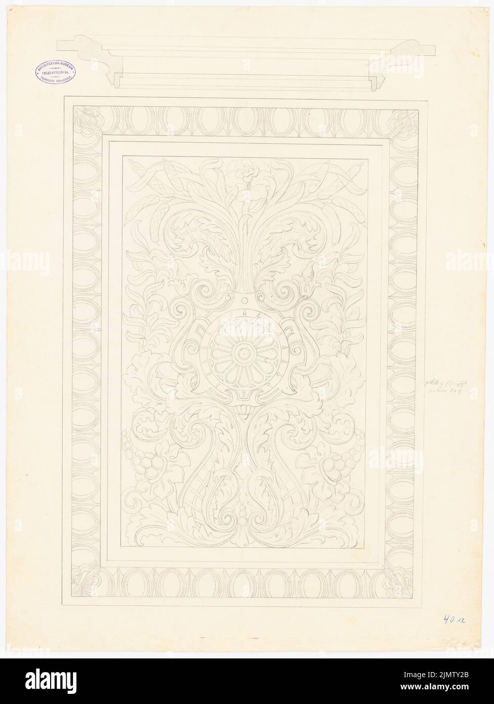 Wentzel Emil, plant decorations (without date): View. Pencil on paper ...