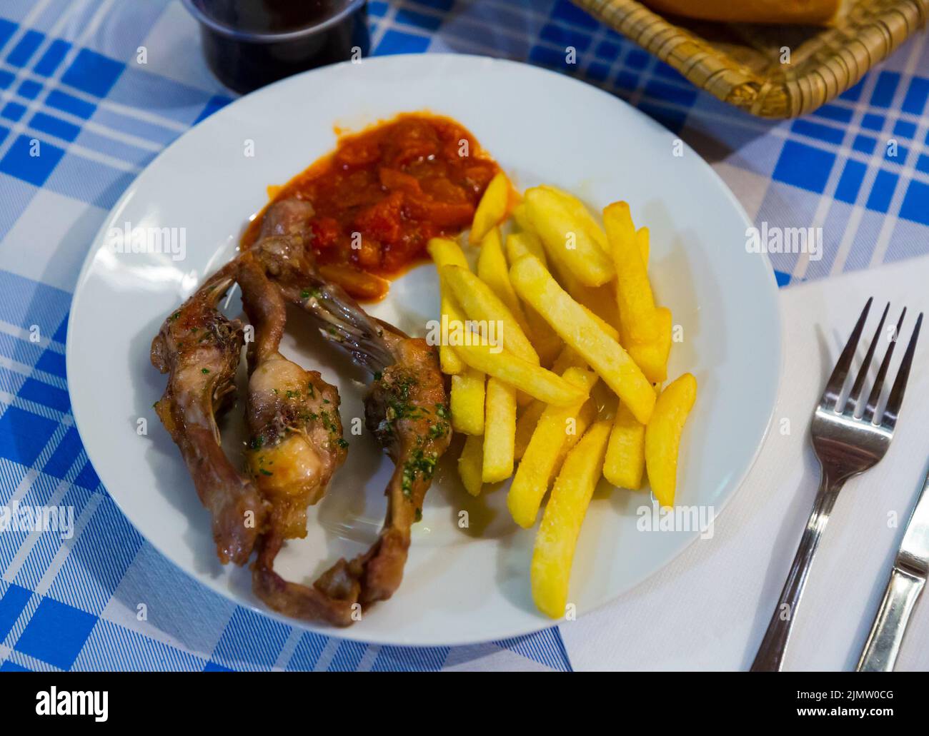 Roasted young rabbit ribs Stock Photo - Alamy