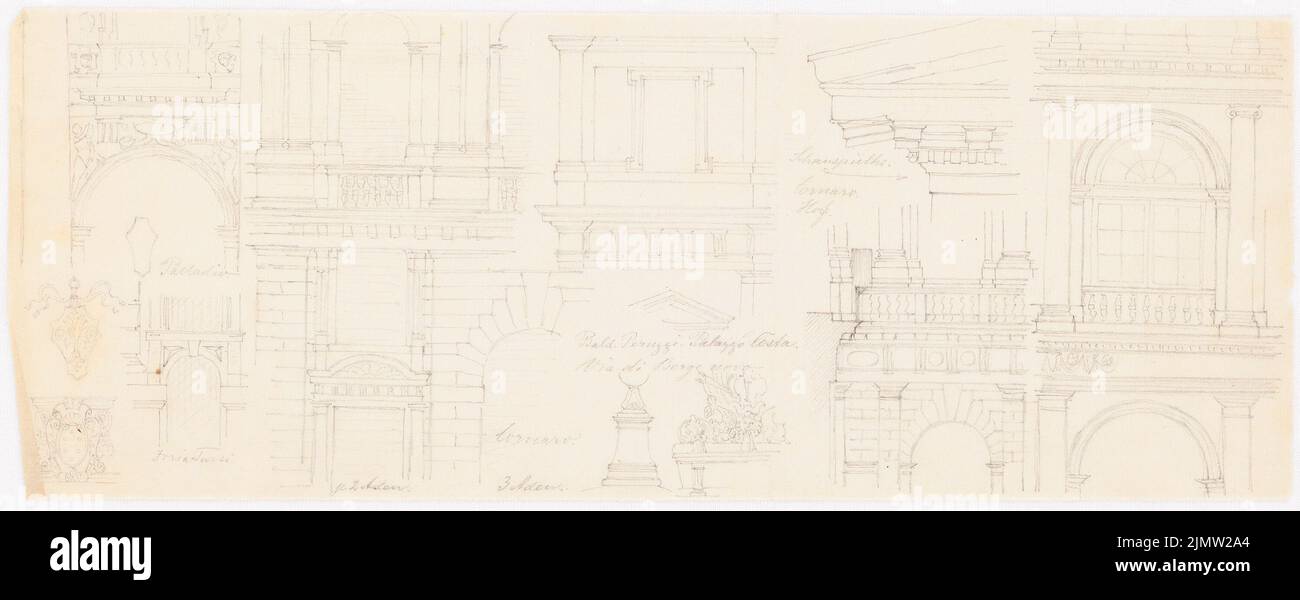 Unknown architect, facade details and cartridges (without dat ...