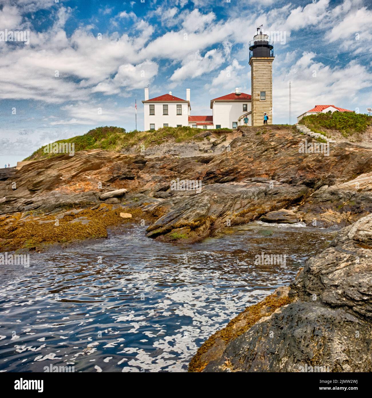 Beavertail Lighthouse Conacicut Island Jamestown, Rhode Island Stock ...