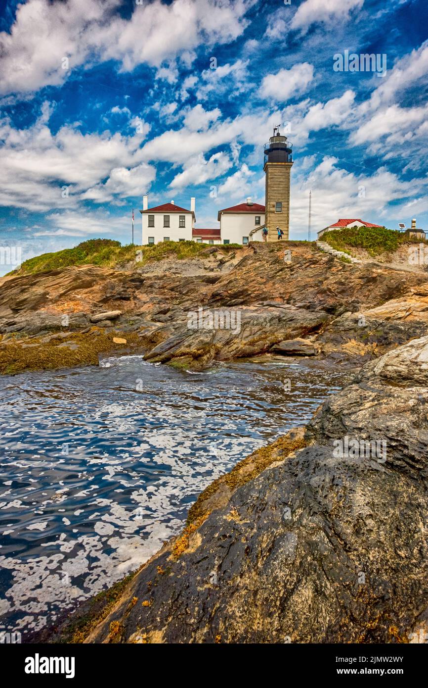 Beavertail Lighthouse Conacicut Island Jamestown, Rhode Island Stock ...
