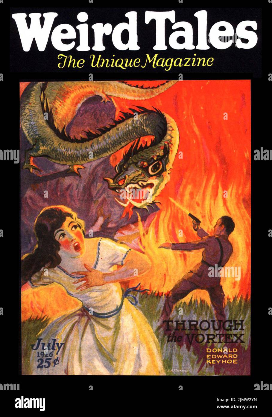 Cover of Weird Tales, July 1926, Volume 8, Number 1. Through the Vortex ...