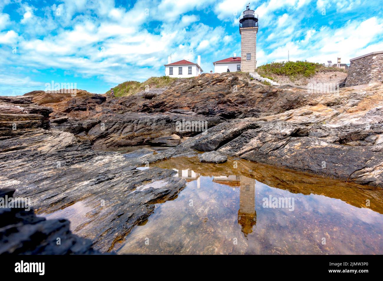 Beavertail Lighthouse Conacicut Island Jamestown, Rhode Island Stock ...