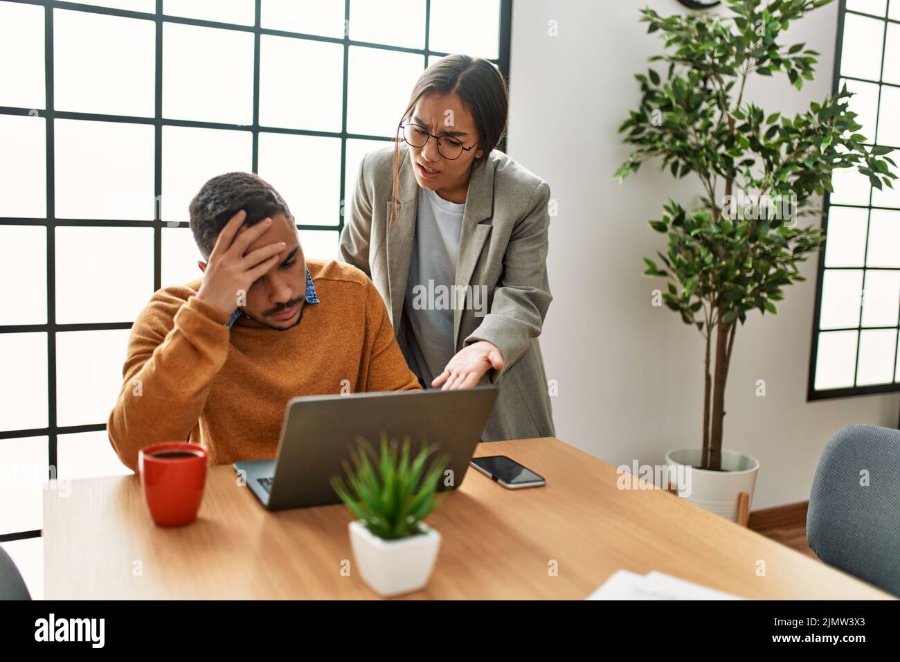 Businessman overworked and stressed of his boss at the office Stock ...