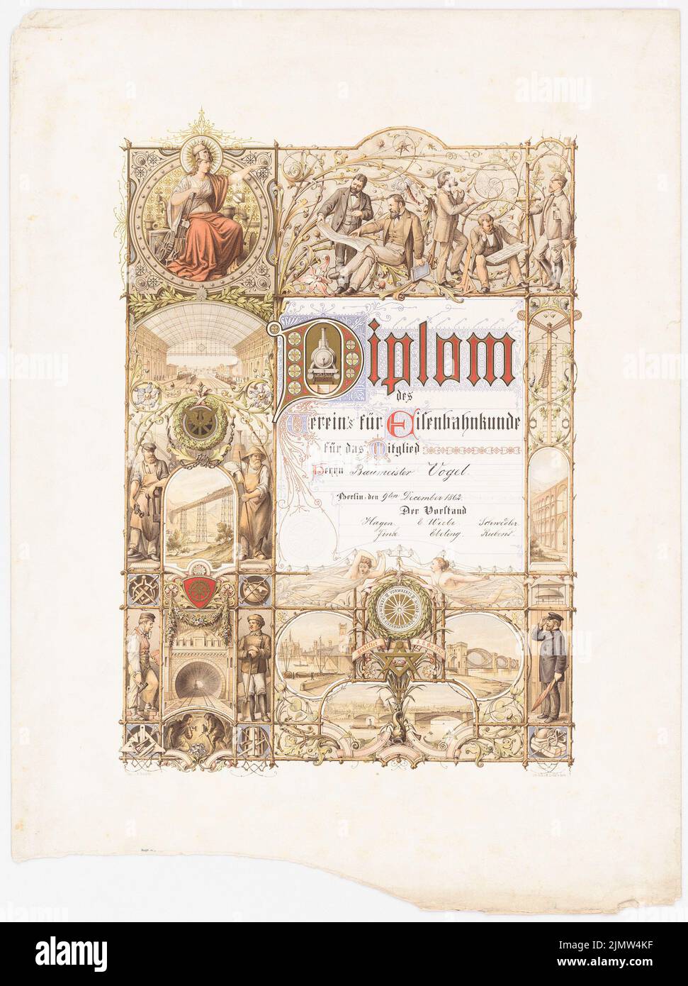 Vogel E., Diplom of the Association for Railway Studies to Mr ...