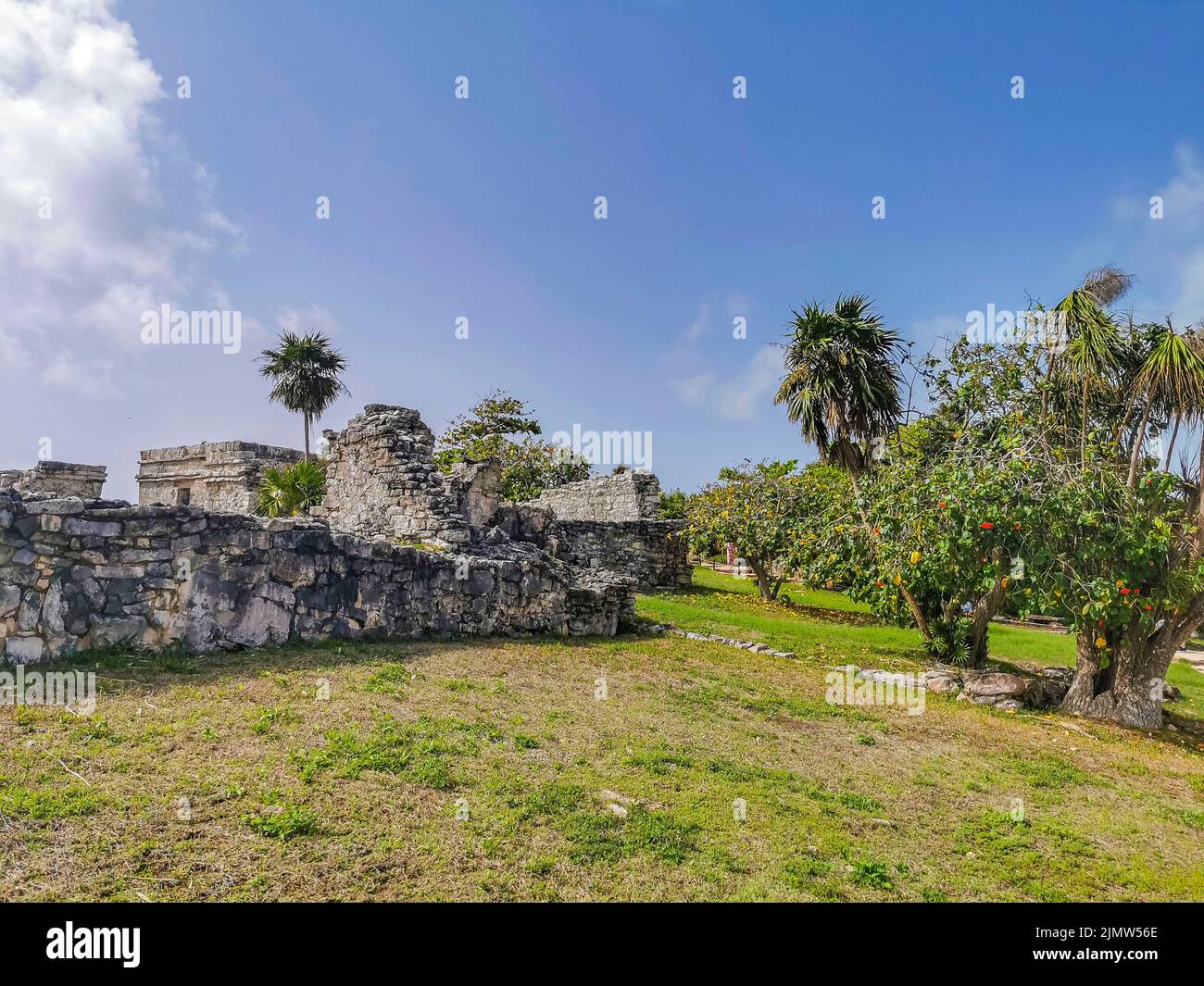 Ancient Tulum ruins Mayan site with temple ruins pyramids and artifacts ...