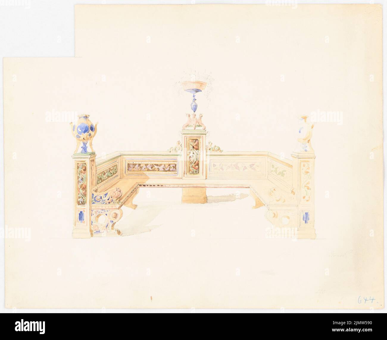 Strack Johann Heinrich (1805-1880), garden bench (1866): Garden bench ...
