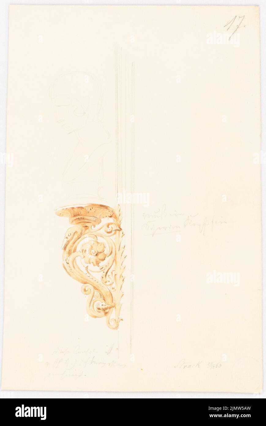 Strack Johann Heinrich (1805-1880), wall console (28.12.1863): sculpted ...
