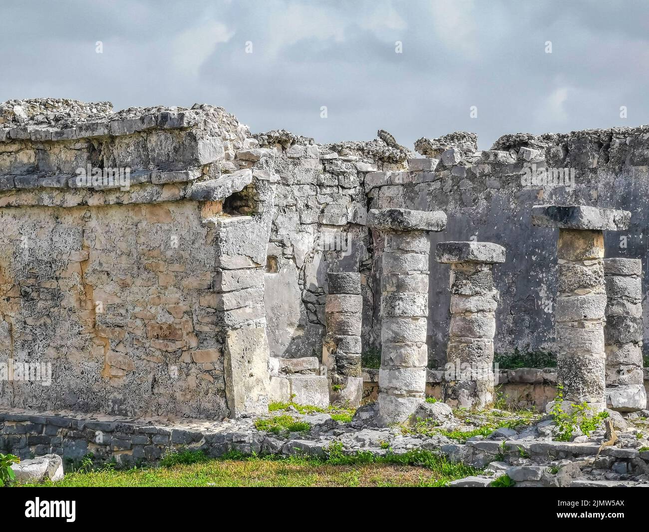 Ancient Tulum ruins Mayan site with temple ruins pyramids and artifacts ...
