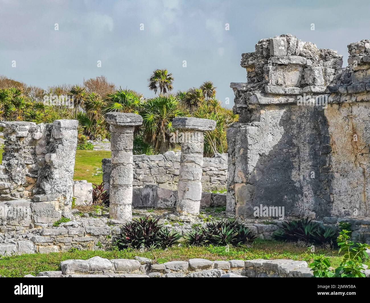 Ancient Tulum ruins Mayan site with temple ruins pyramids and artifacts ...