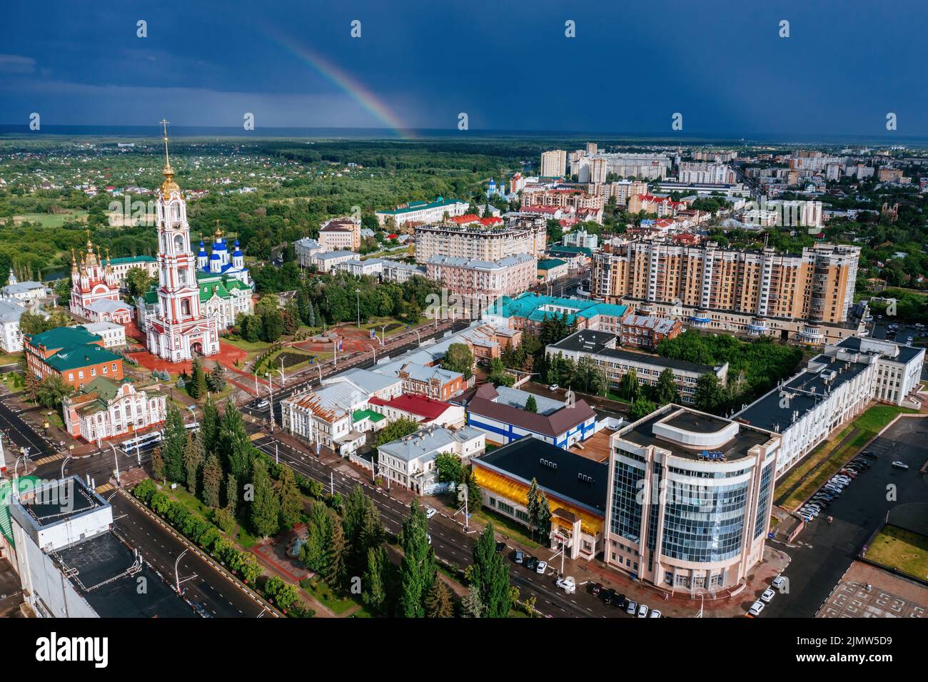Rainbow over temple hi-res stock photography and images - Alamy