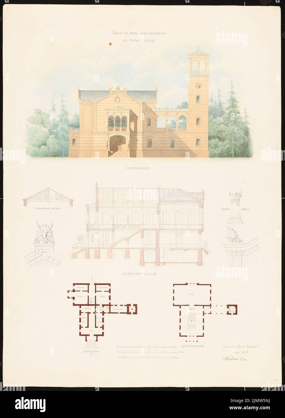 Jacobsthal Johann Eduard (1839-1902), Jagdrendezvous with forester's ...