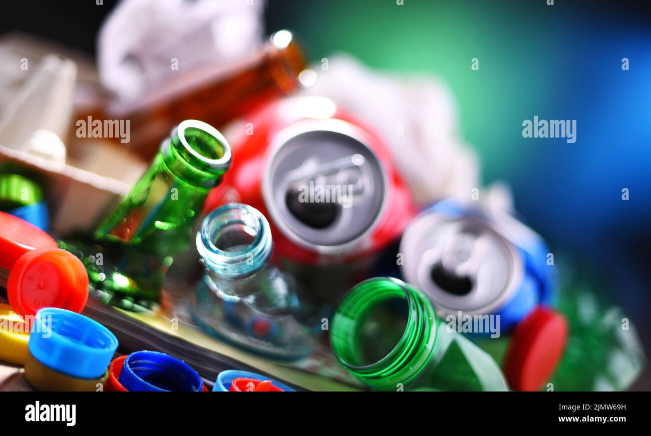 Recyclable garbage consisting of glass Stock Photo - Alamy