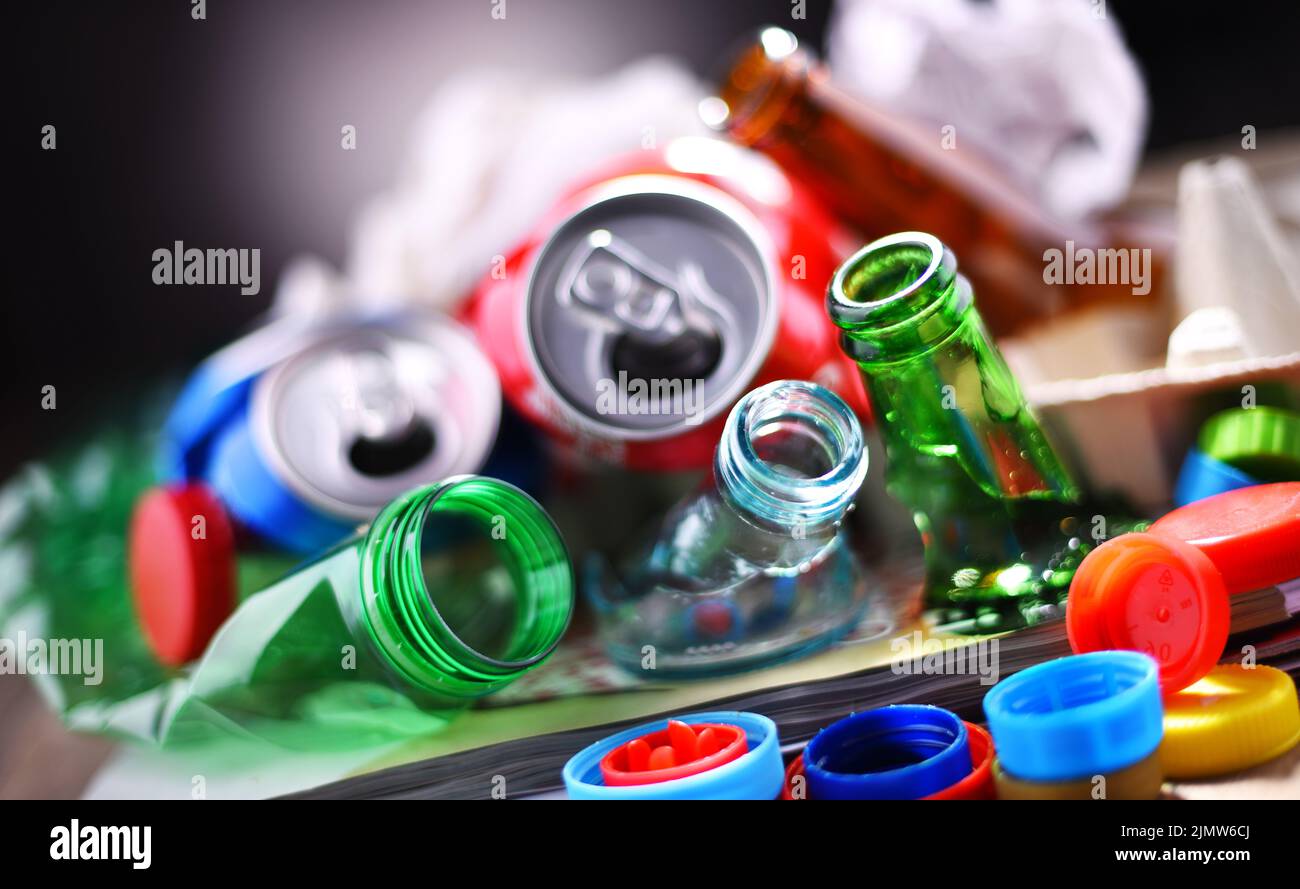 Recyclable garbage consisting of glass Stock Photo - Alamy