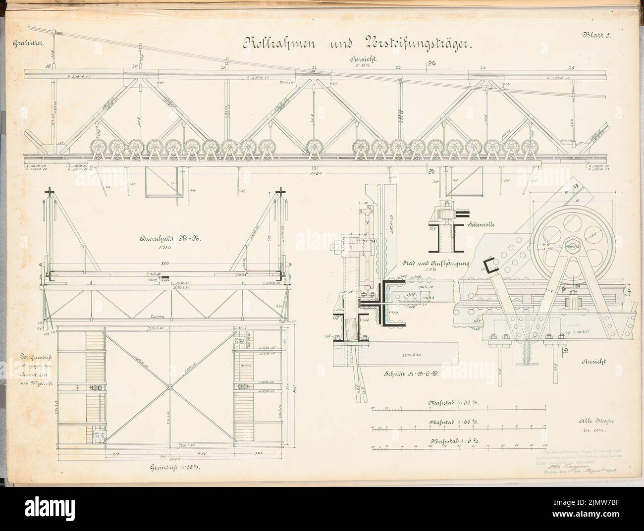 Franzius Otto, suspended ferry over the Kaiser Wilhelm Canal (North Ostsee Canal) near ...