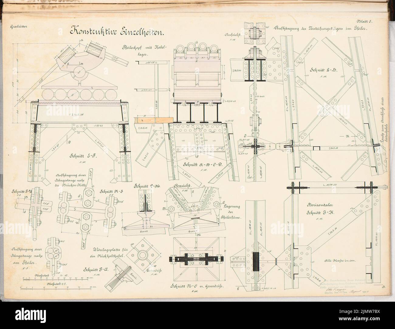Franzius Otto, suspended ferry over the Kaiser Wilhelm Canal (North Ostsee Canal) near ...