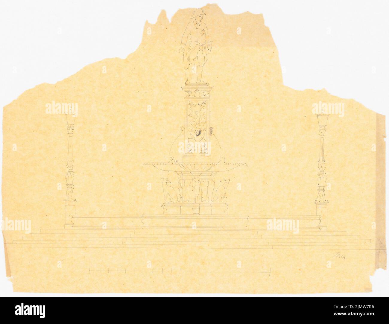 Strack heinrich 1841 1912 brunnen mit standbild friedrich ii hi-res ...