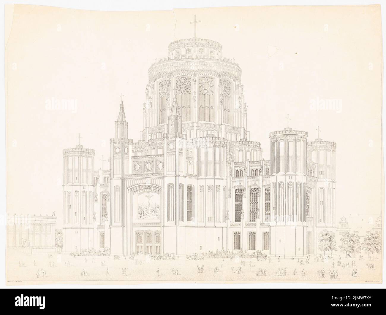 Unknown architect, Berlin Cathedral (without dat.): Perspective view ...