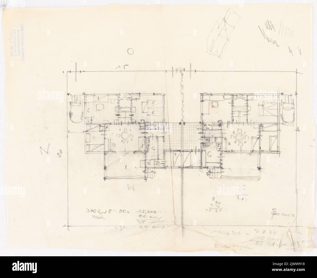 Punitzer Martin (1889-1949), various apartment building (1939): floor ...