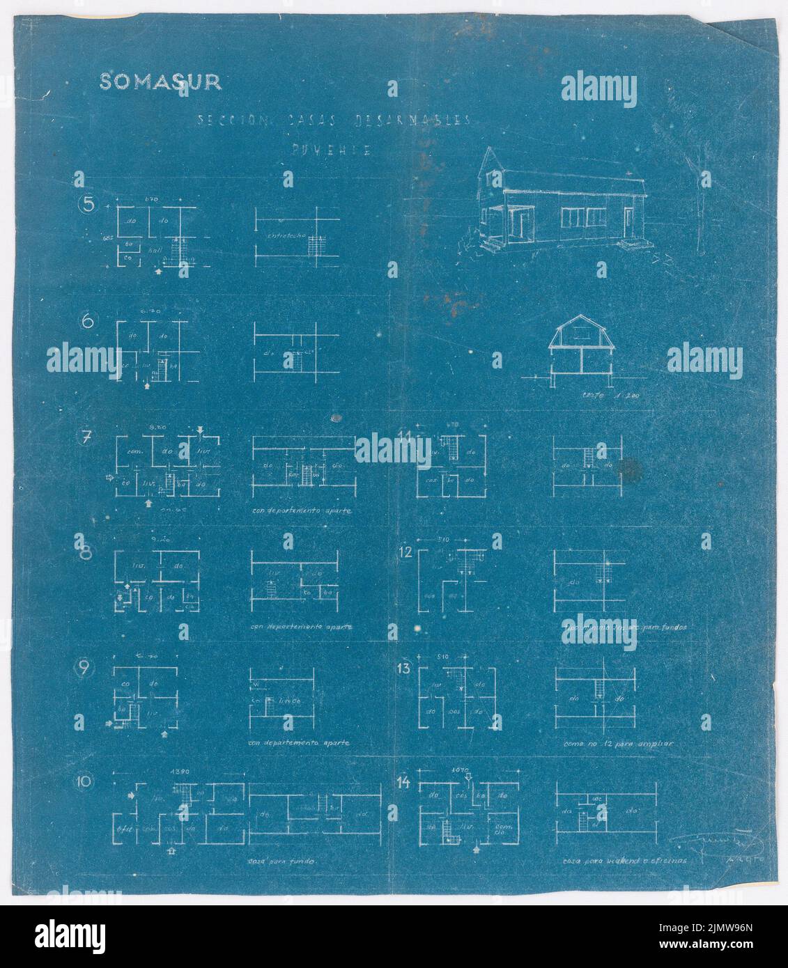 Punitzer Martin (1889-1949), house project (without date): floor plans ...