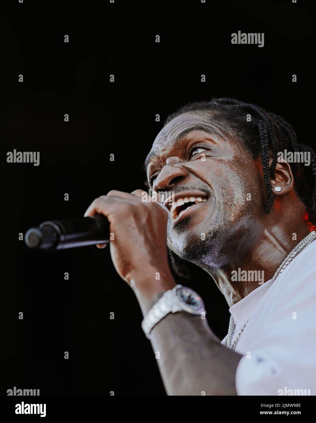 Pusha T performs at the Lands End Stage during the Outside Lands 2022 ...