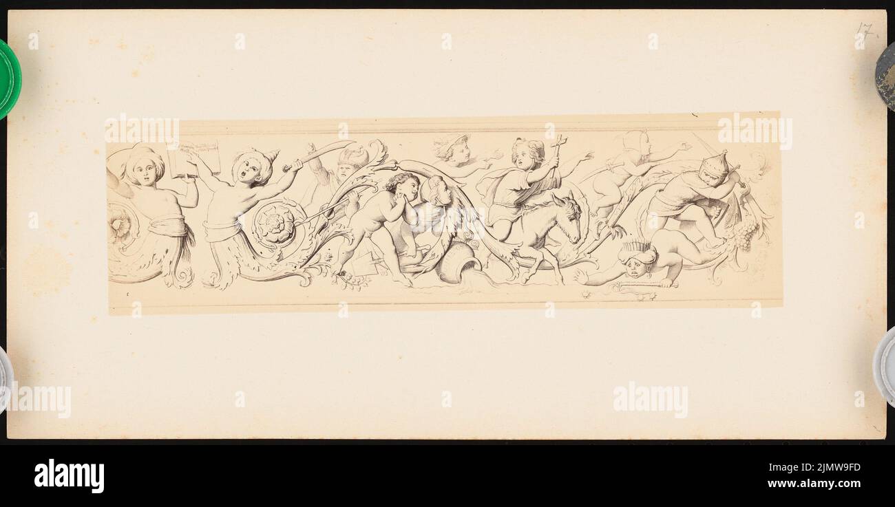 Kaulbach Friedrich August (1850-1920), Fries in the staircase of the ...