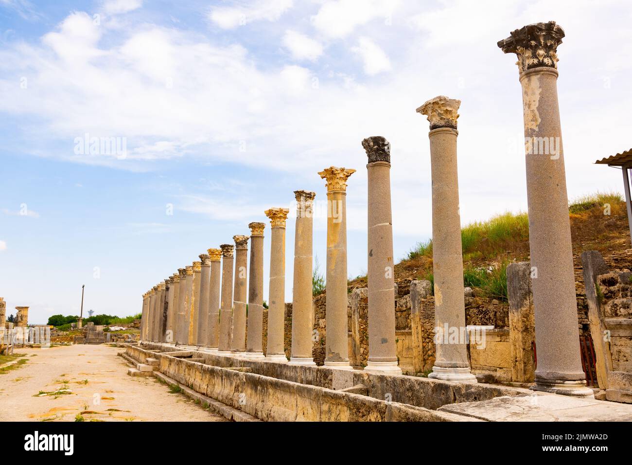 Rows of columns in Perge, Antalya, Turkey Stock Photo - Alamy