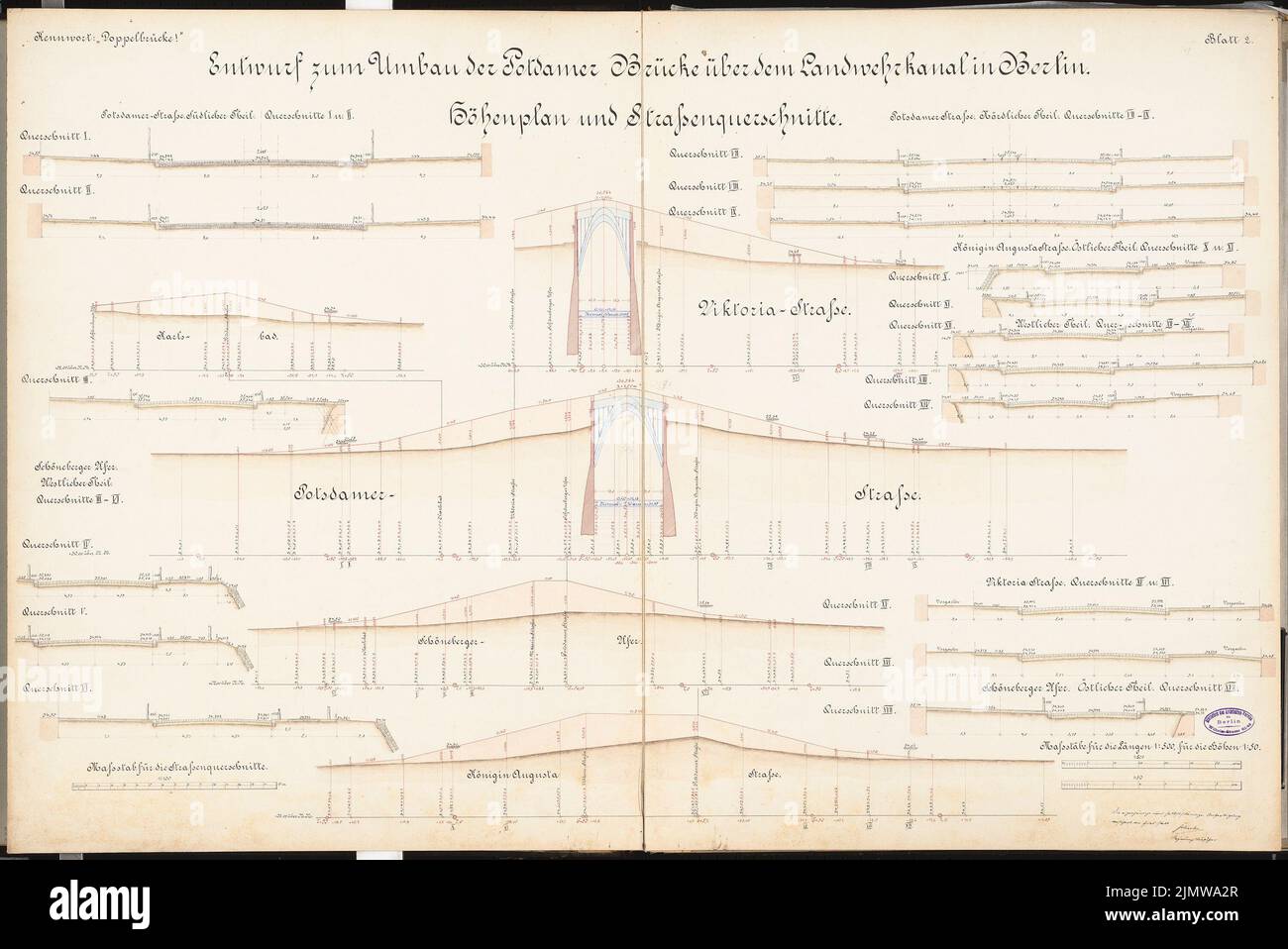 Schulze Otto, conversion of the Potsdam bridge in Berlin. Schinkel ...