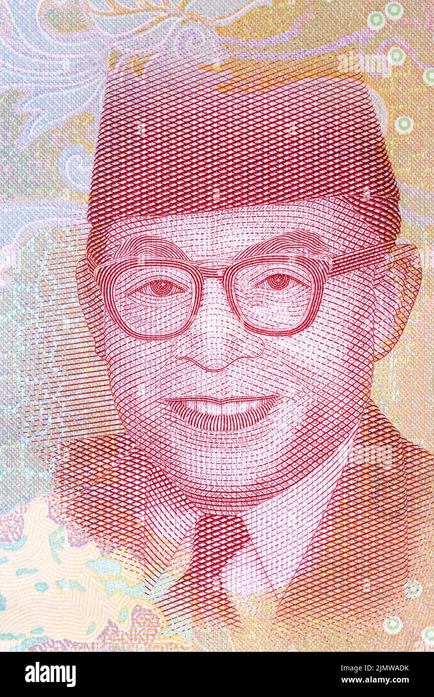Muhammad Hatta portrait from Indonesian money Stock Photo - Alamy