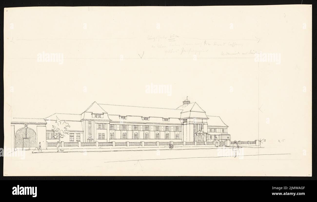 Heidenreich and Michel, School (without dat.): Rissing perspective view ...